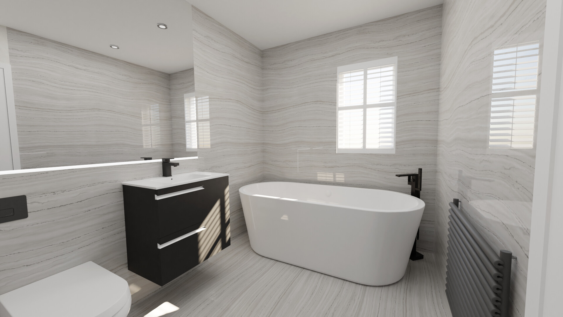 ArtStation - Stone Wave bathroom Design