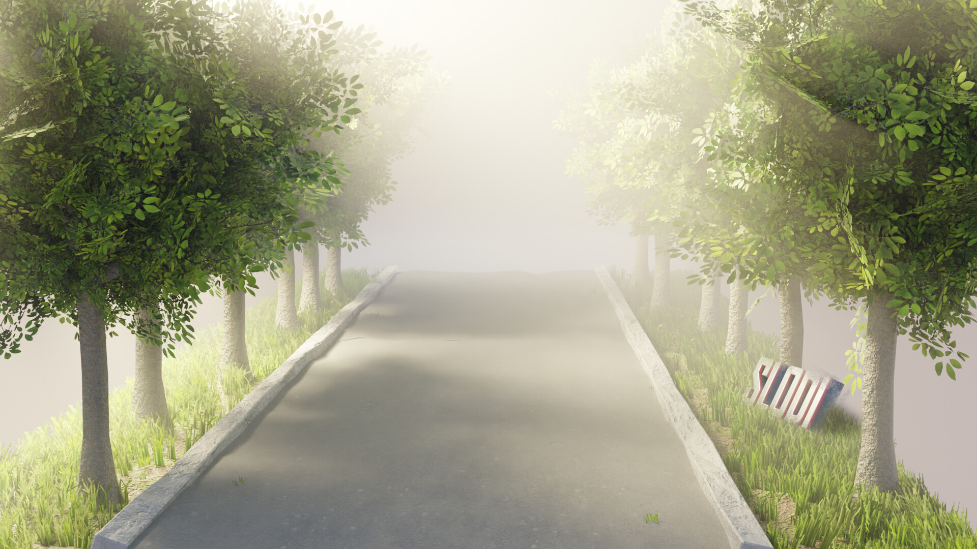 ArtStation - Road with trees