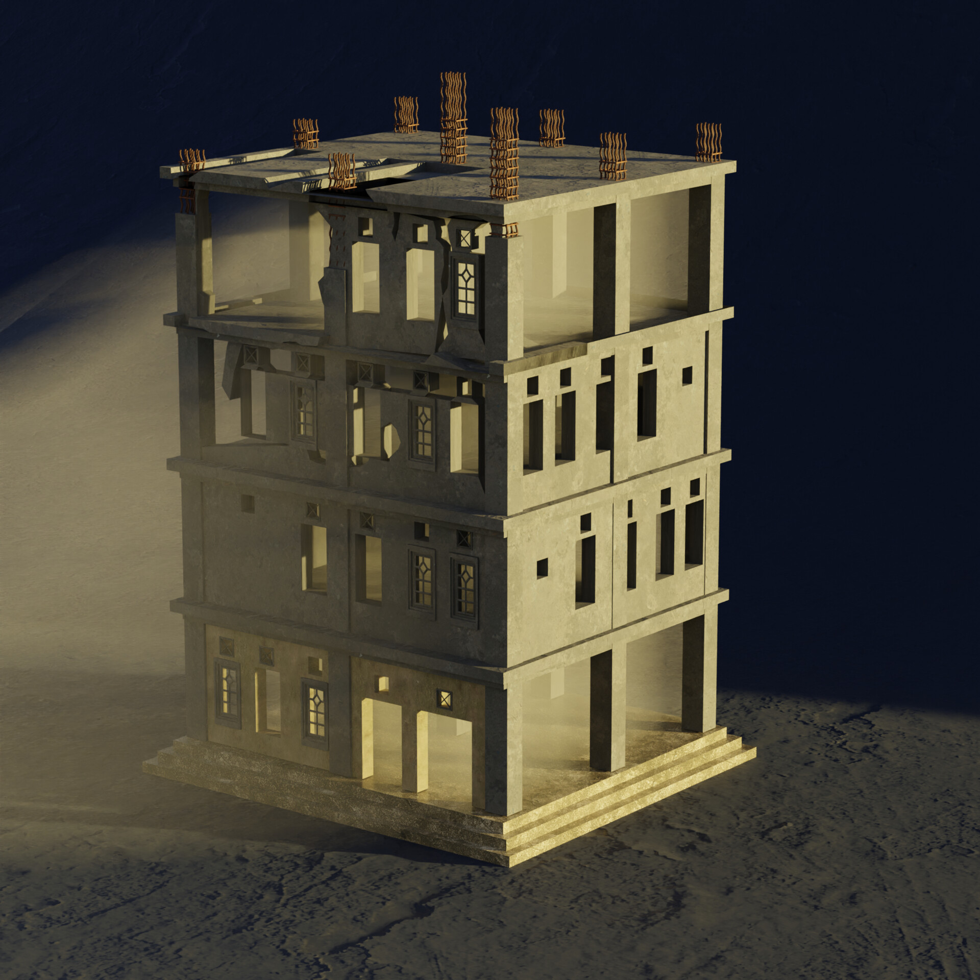 ArtStation - Apocalyptic Building - Destroyed