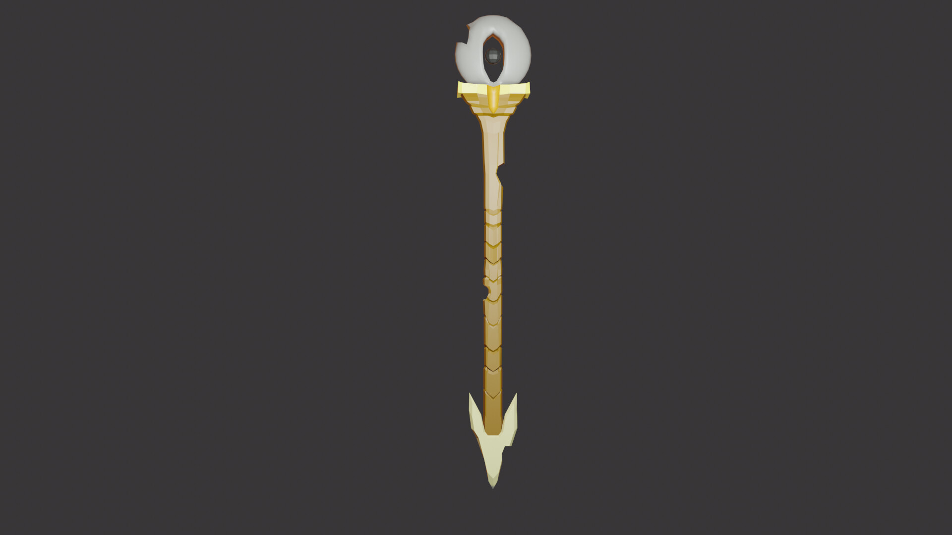 Jeff Mataitai - Handmade Low poly polynesian scepter + BG Scene Stylized