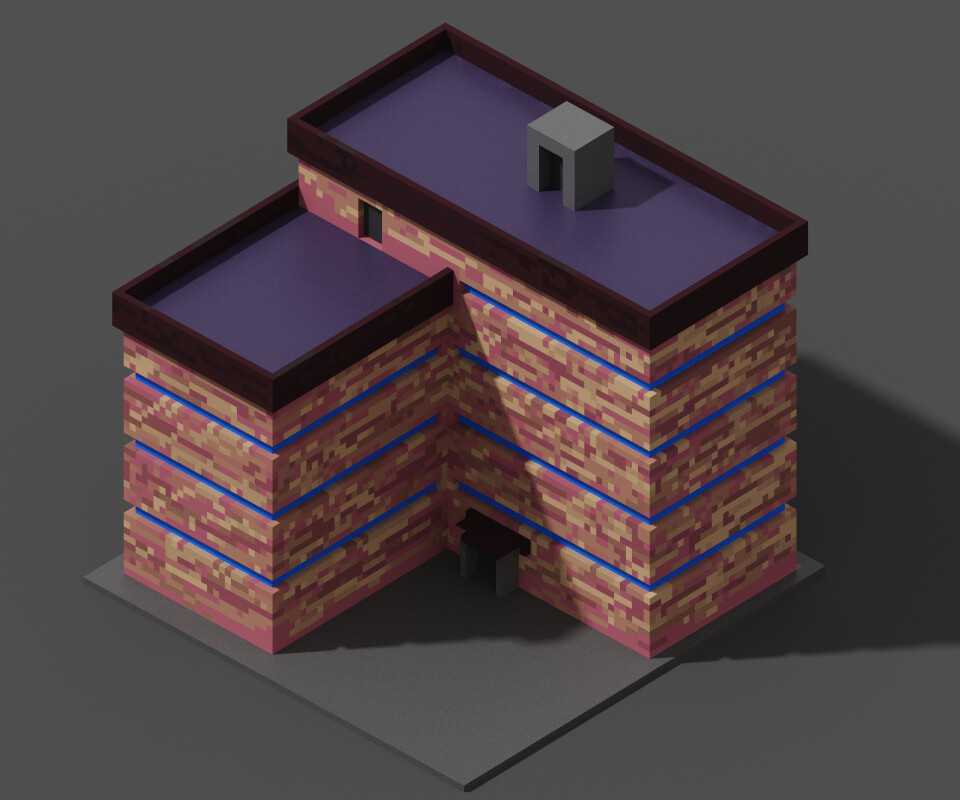 ArtStation - voxel city building