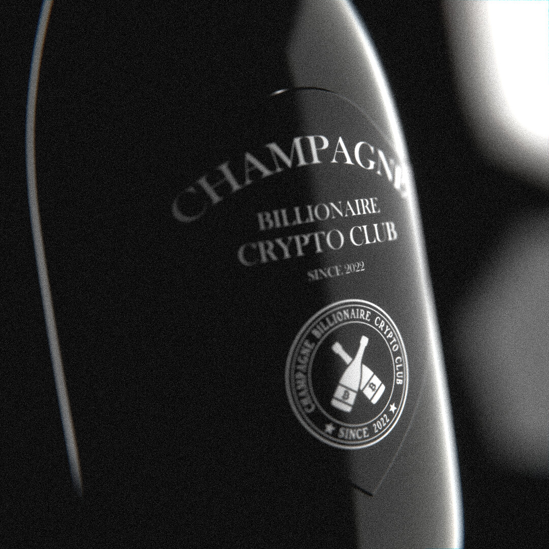 ArtStation - NFT champagne bottle render