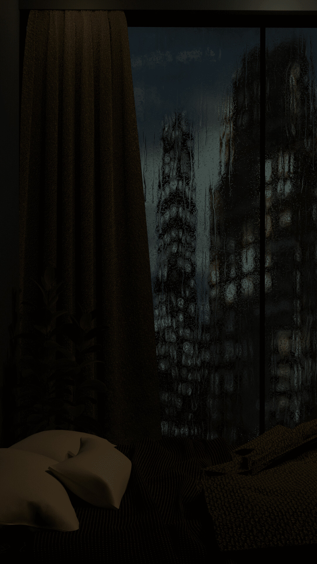 ArtStation - Cozy Room in Rainy Night