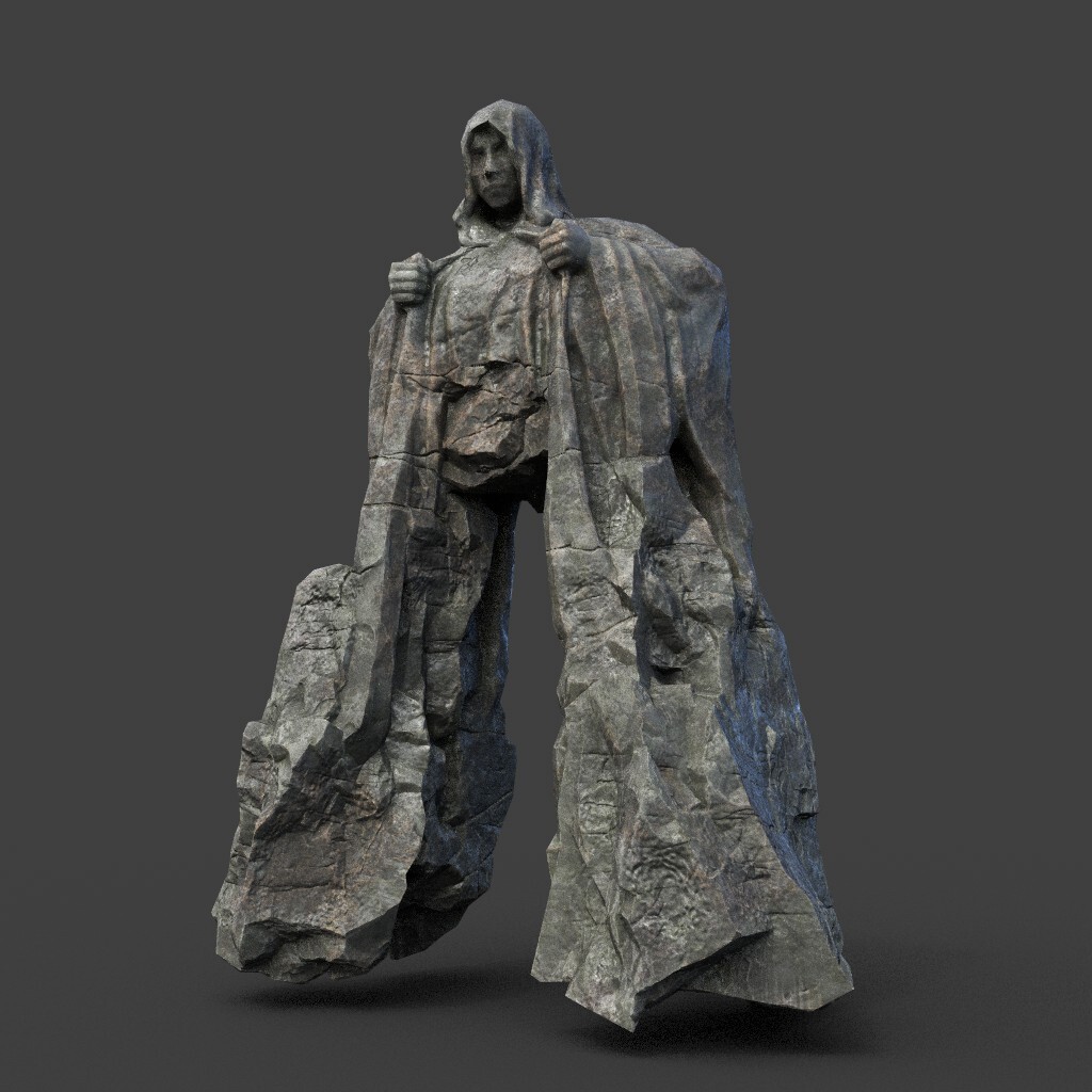 3D Models by 3D Landscape - Low poly Giant Gate Cliff Statue 220607