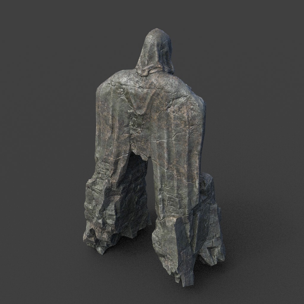 3D Models by 3D Landscape - Low poly Giant Gate Cliff Statue 220607