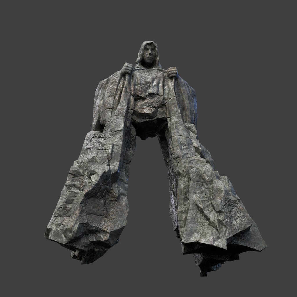 3D Models by 3D Landscape - Low poly Giant Gate Cliff Statue 220607