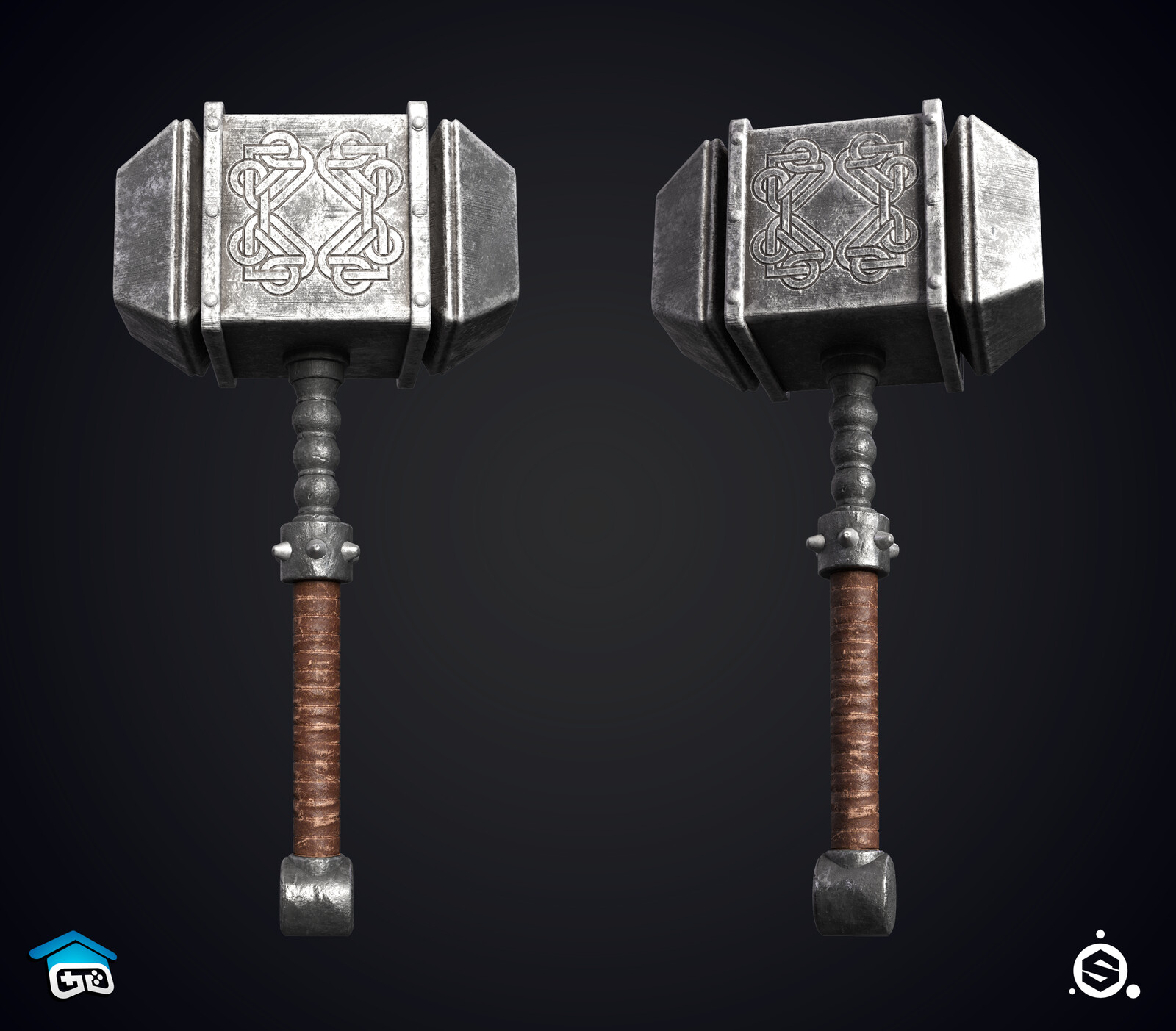 Homemade Game Art - Medieval Hammer - Game Ready
