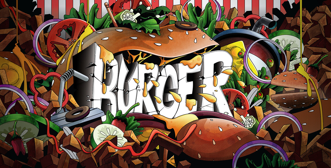 Amal Nath - Burger Graffiti art