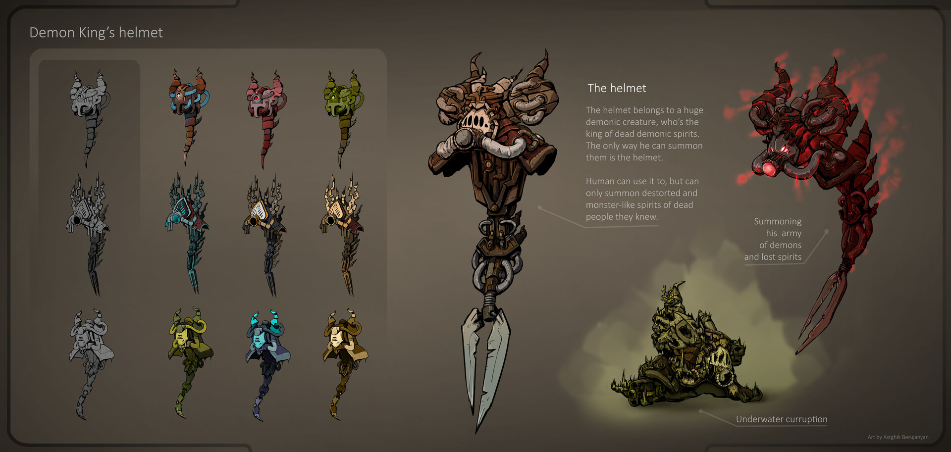 ArtStation - Demon king helmet concept