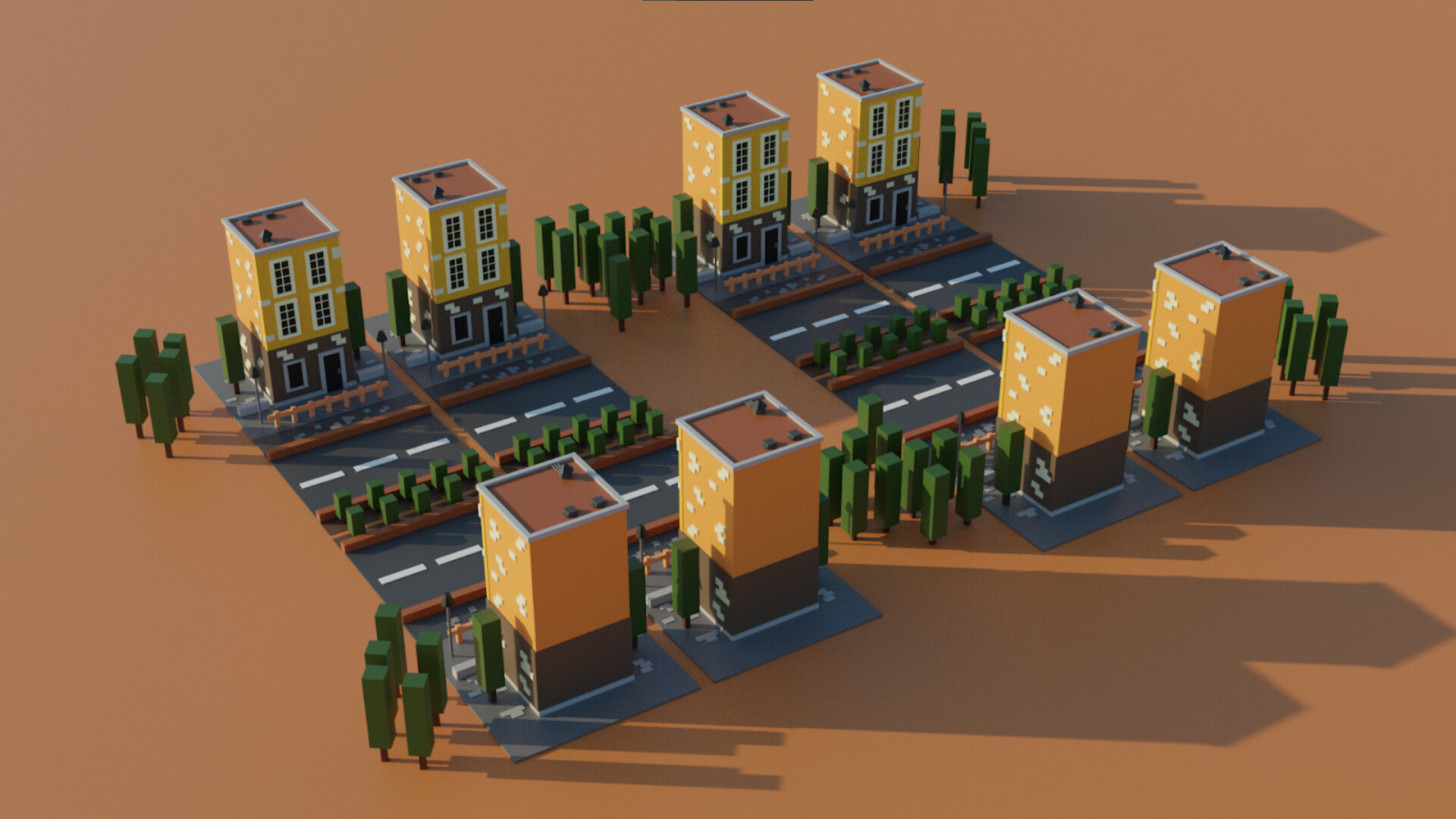 ArtStation - 3D Low Poly Town