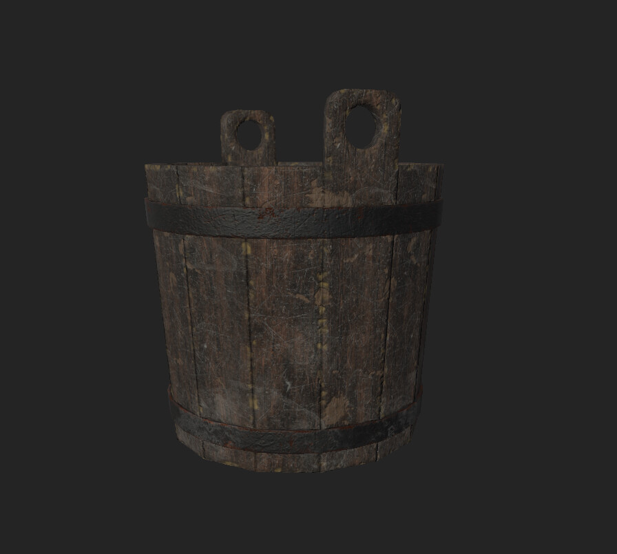 ArtStation - Old Wood bucket
