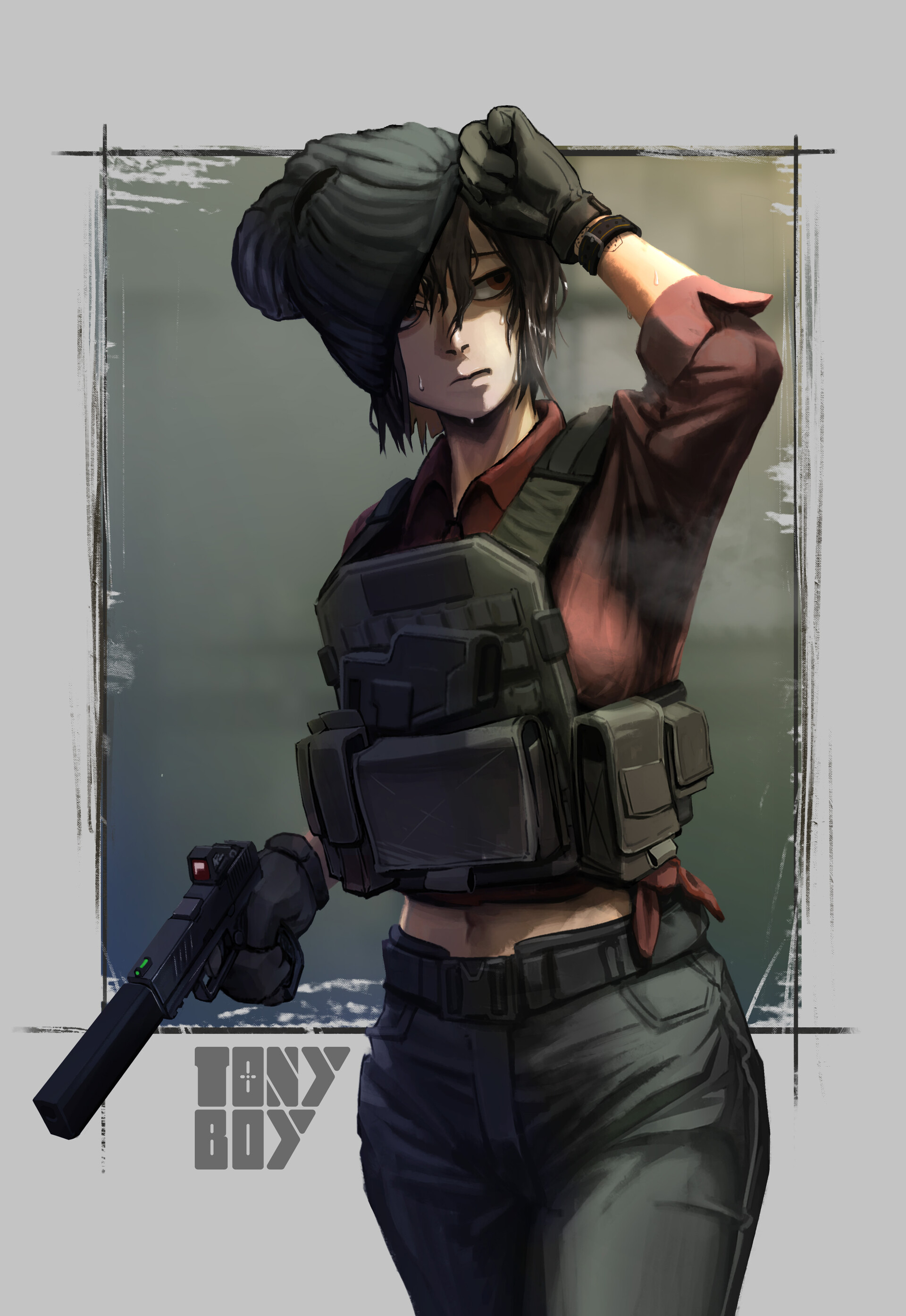 ArtStation - Gun girl practice