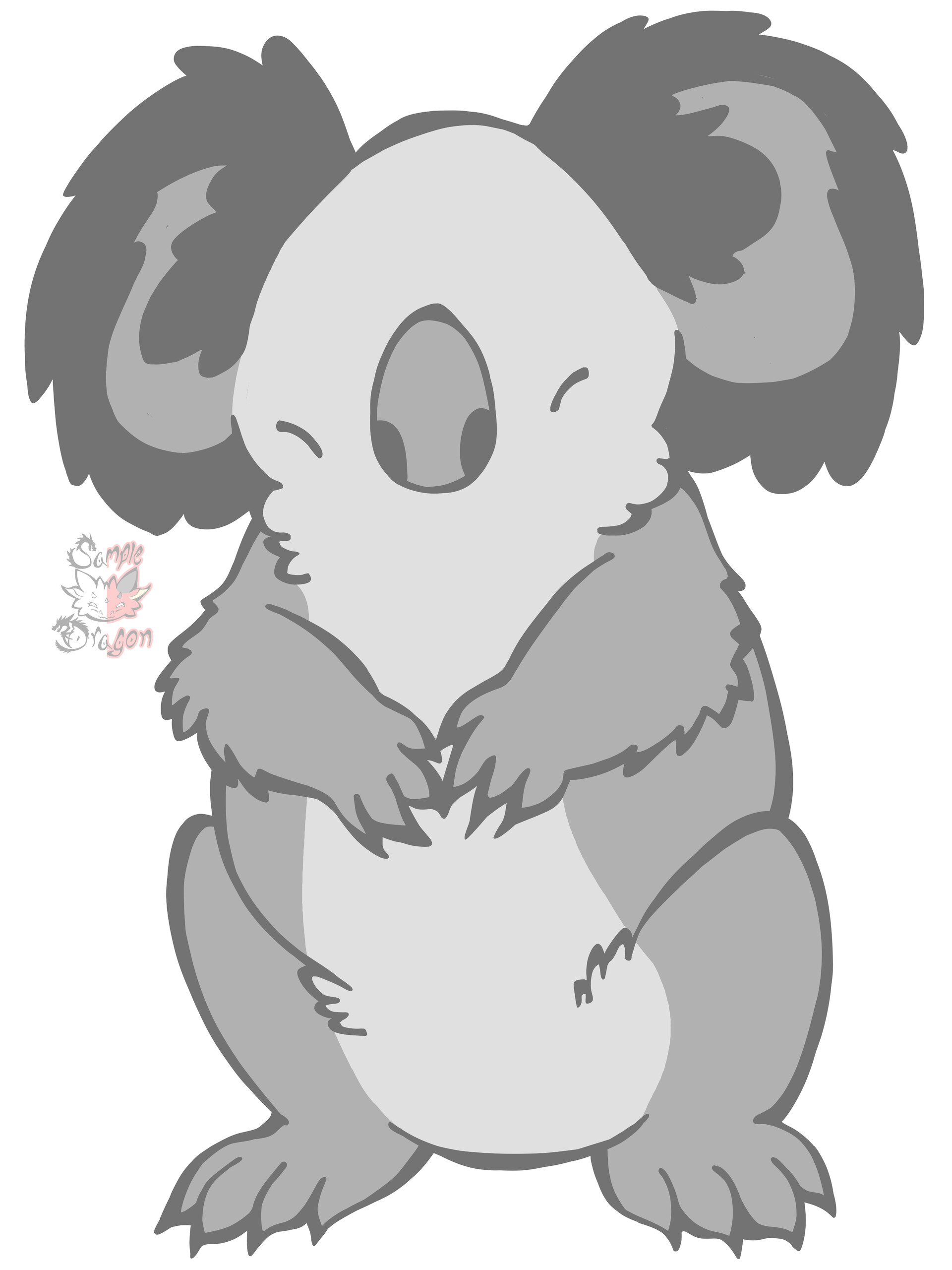 ArtStation - Sitting Koala Coloring Page Free2Use