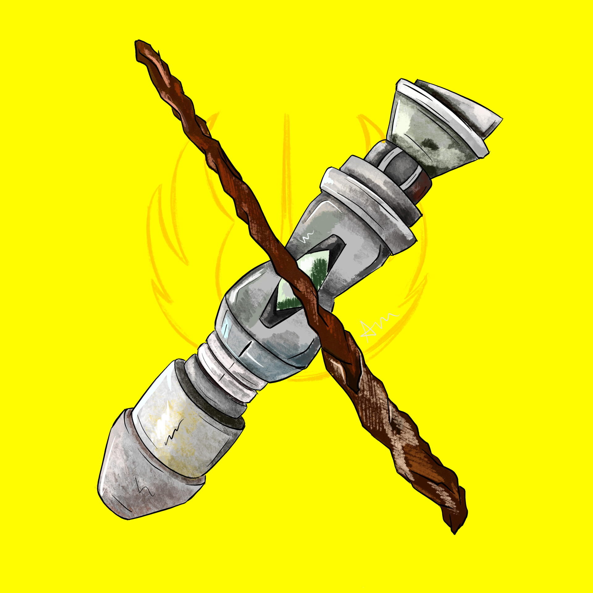 ArtStation - A lightsaber and a magic wand