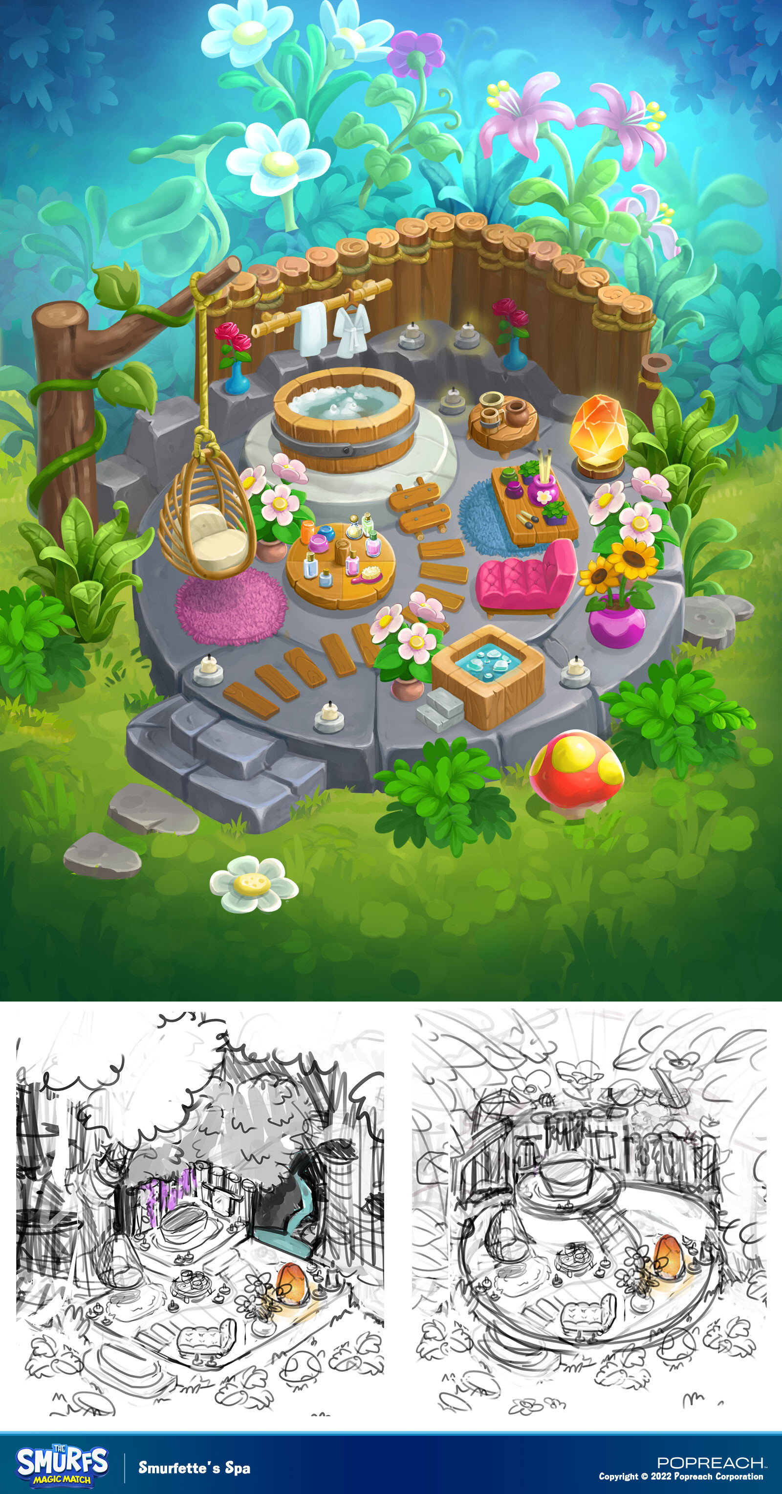 ArtStation - Smurfs Magic Match - Smurfette's Spa