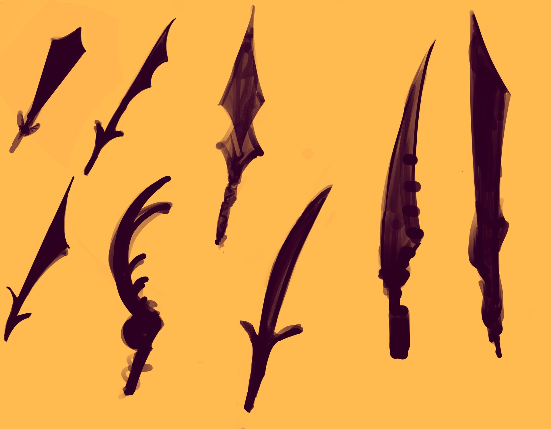 ArtStation - Some sword silhouettes.