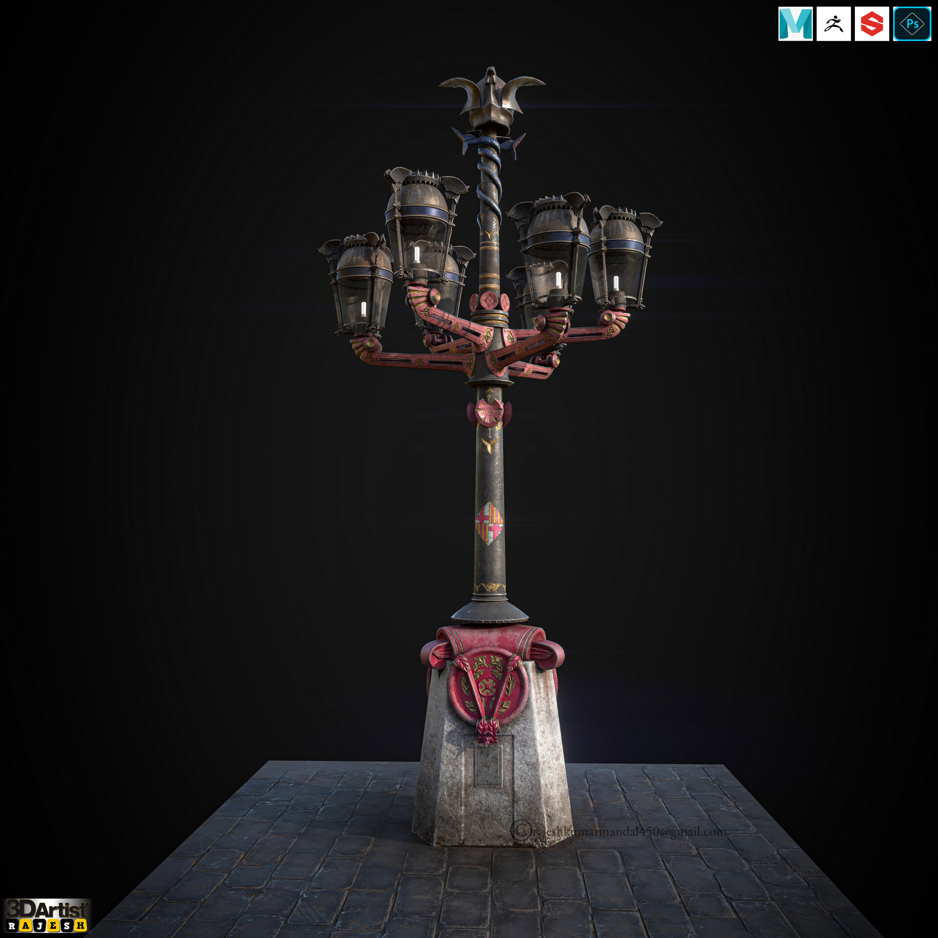 ArtStation - Gaudi's Street Lamps