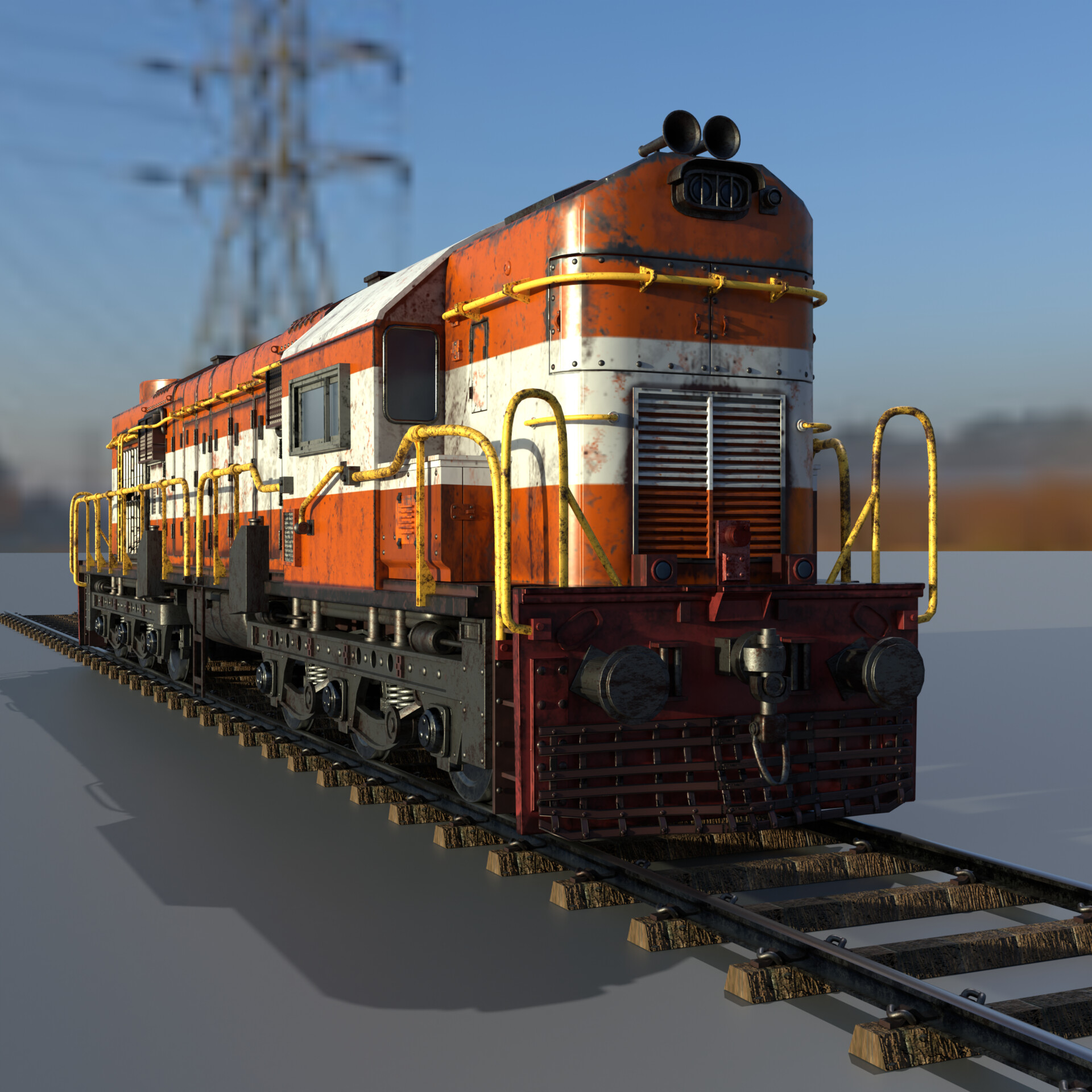 Hartesh Kumar - Indian Locomotive WDM2 3d model | Blender