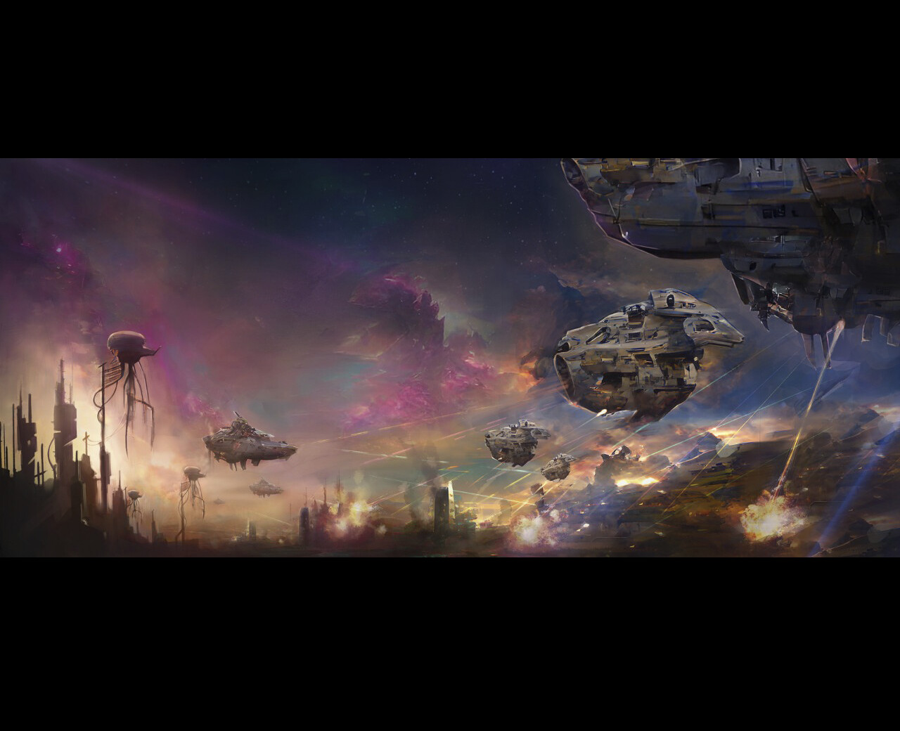 ArtStation - space battleship war concept art