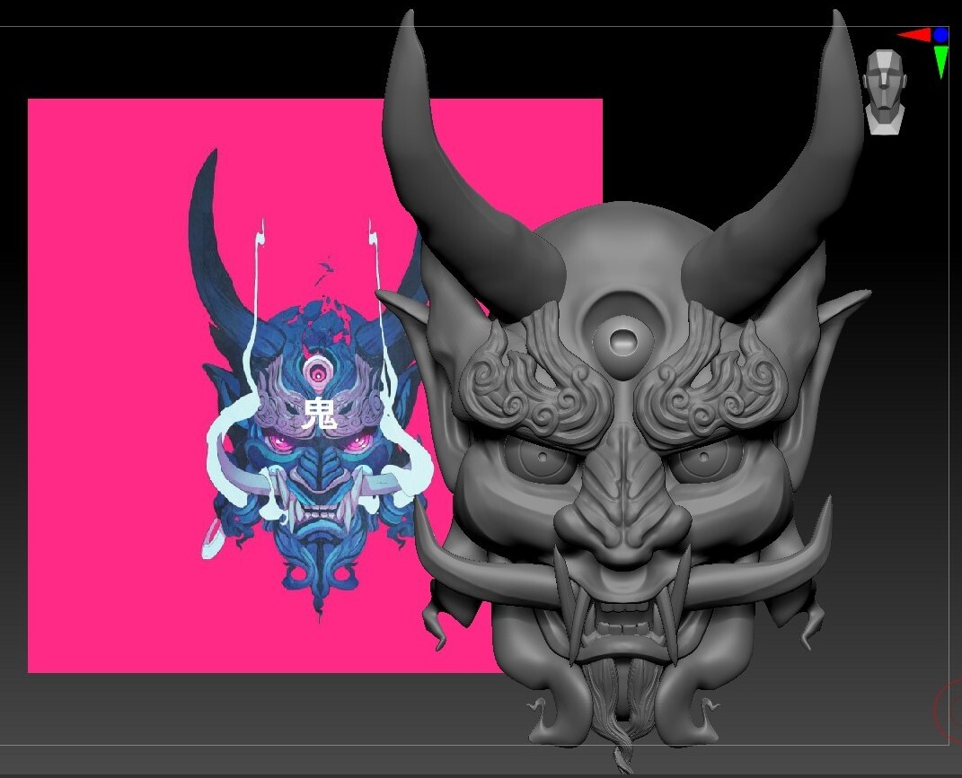 ArtStation - Oni Mask (WIP)
