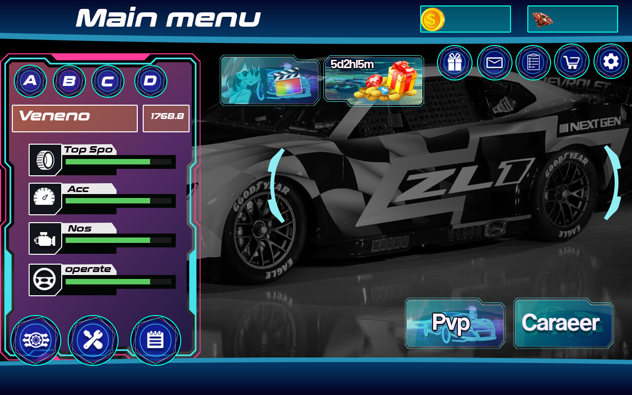ArtStation - Car Racing Game UI