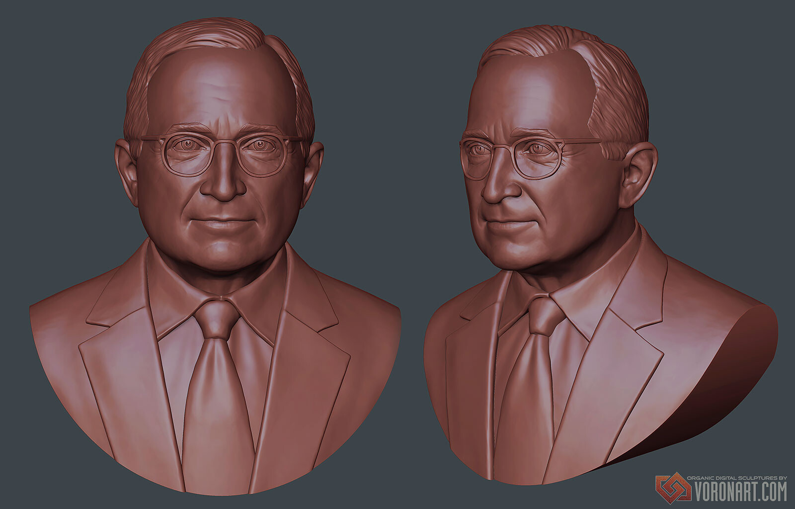 Nikolai Vorobev - Harry S. Truman sculpture bust portrait 3d model