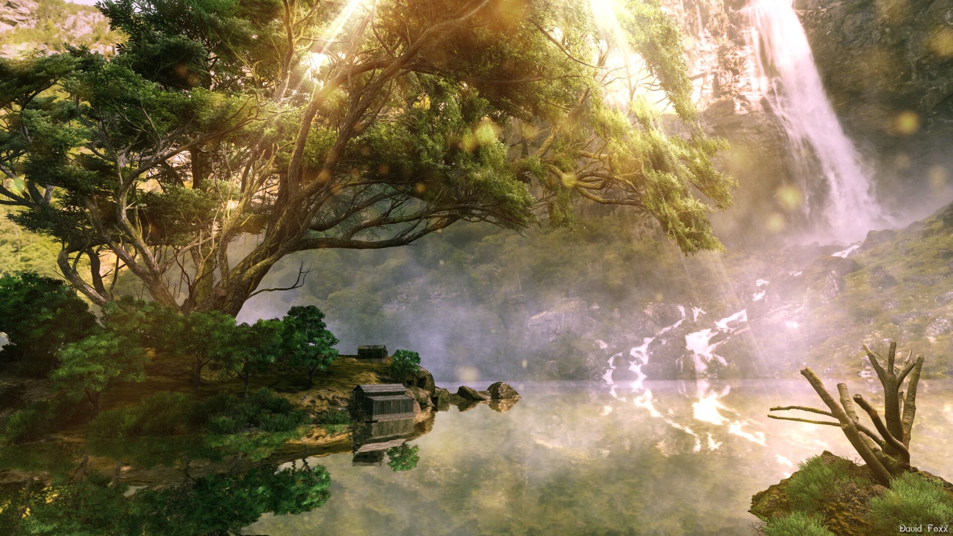 ArtStation - Lake of the colossal tree