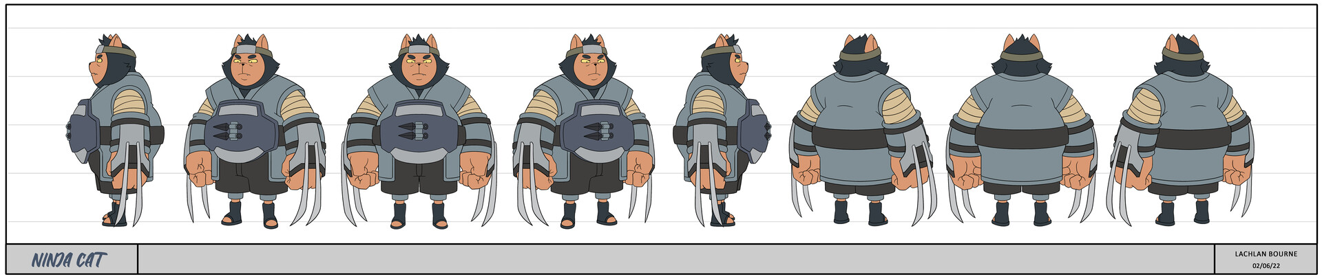 ArtStation - Ninja cat character turn