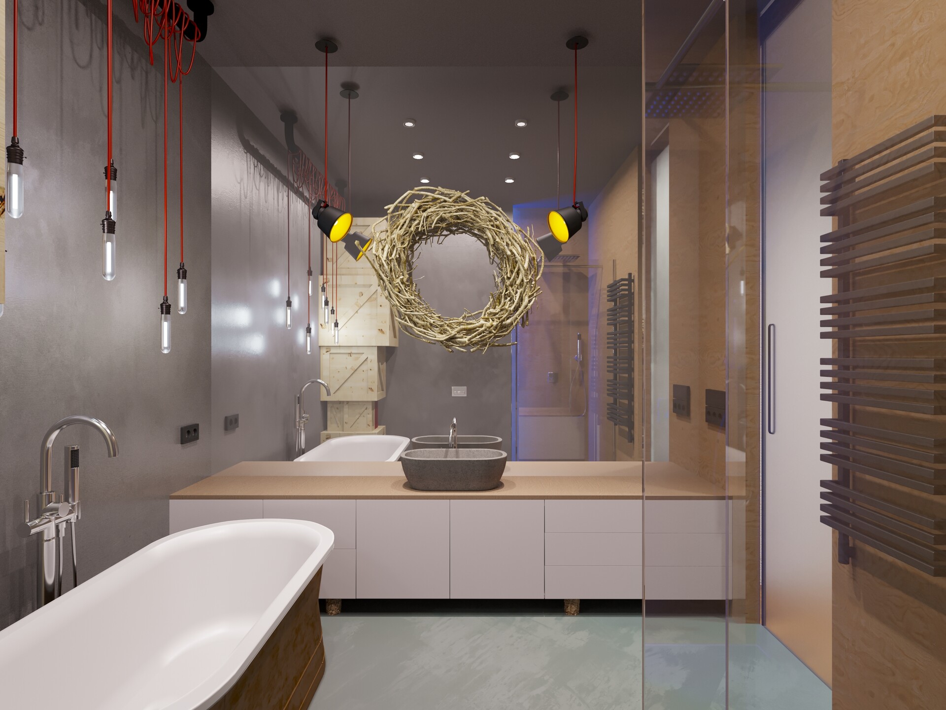 ArtStation - Bathroom visualization - for loft project