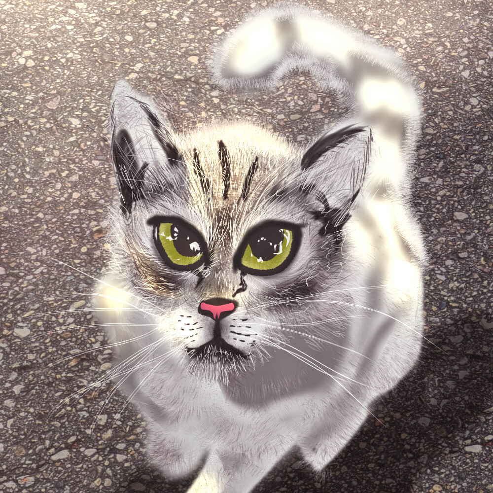 ArtStation - lost cat in the city