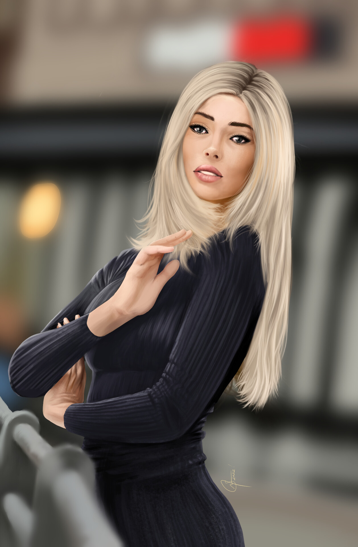 ArtStation - Study of paint Girl (realystic).