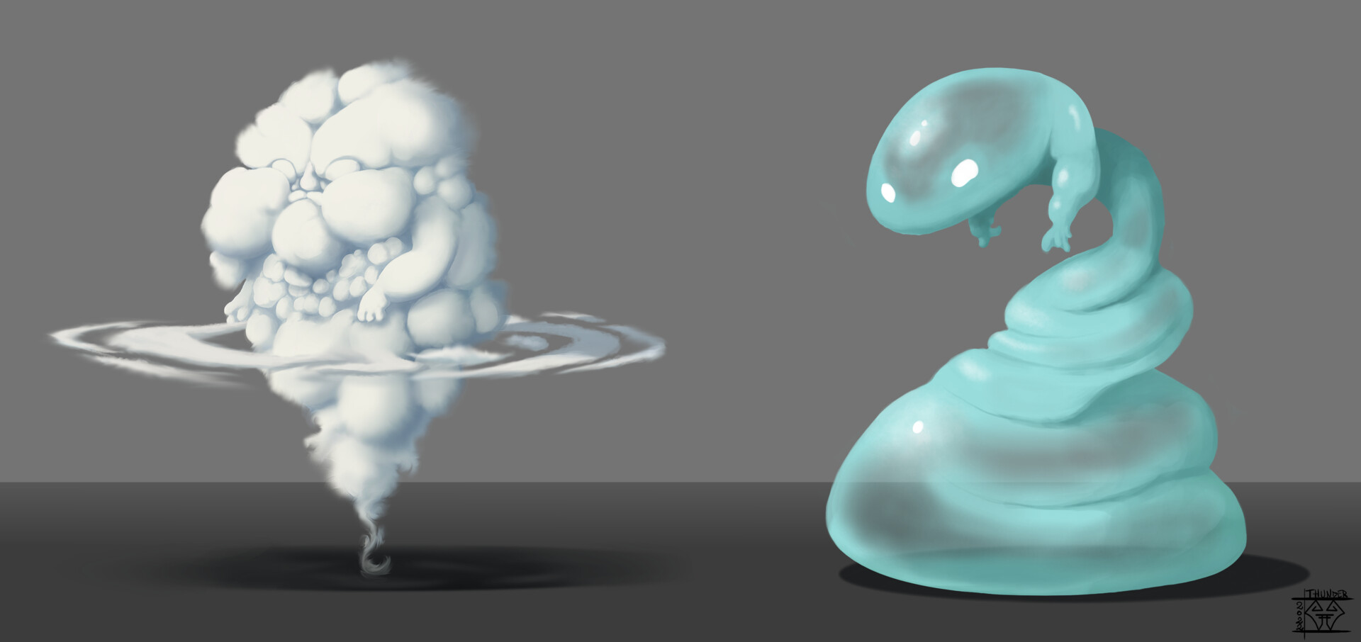 ArtStation - Air and Water spiritlings