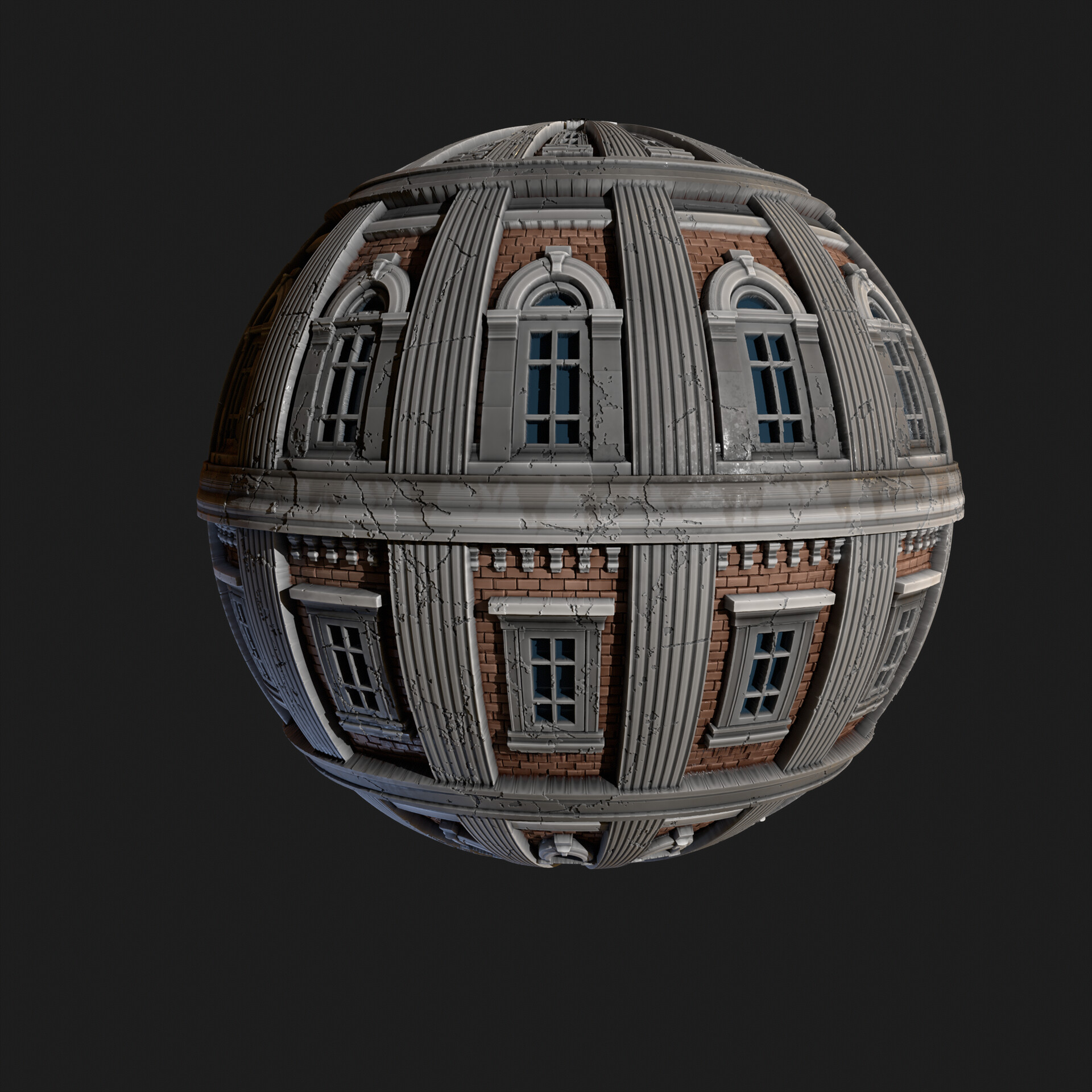 ArtStation - Substance Designer-Stylized Cracked Building Texture