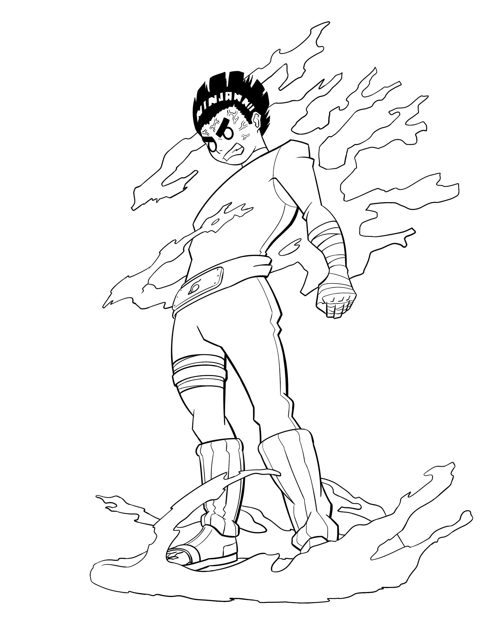 rock lee coloring pages