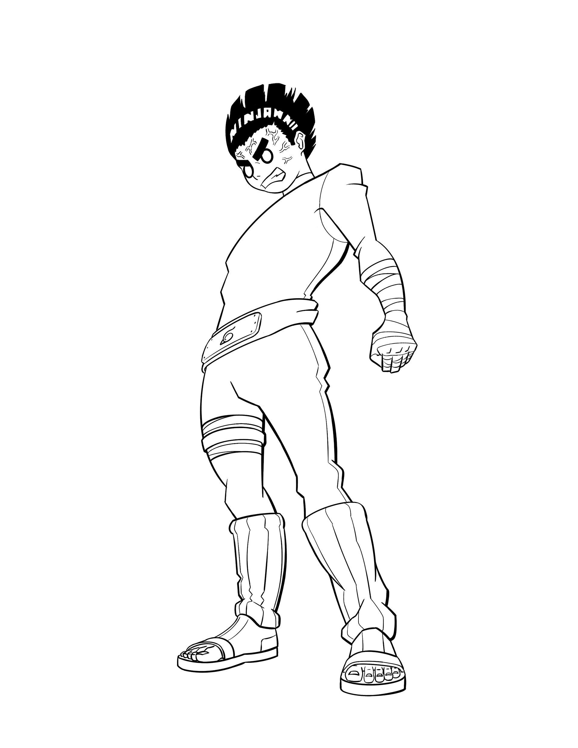 narutos roc lee coloring pages