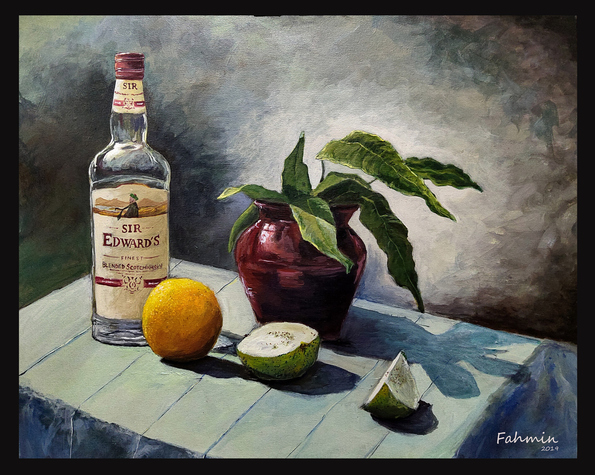 ArtStation - Still life acrylic painting