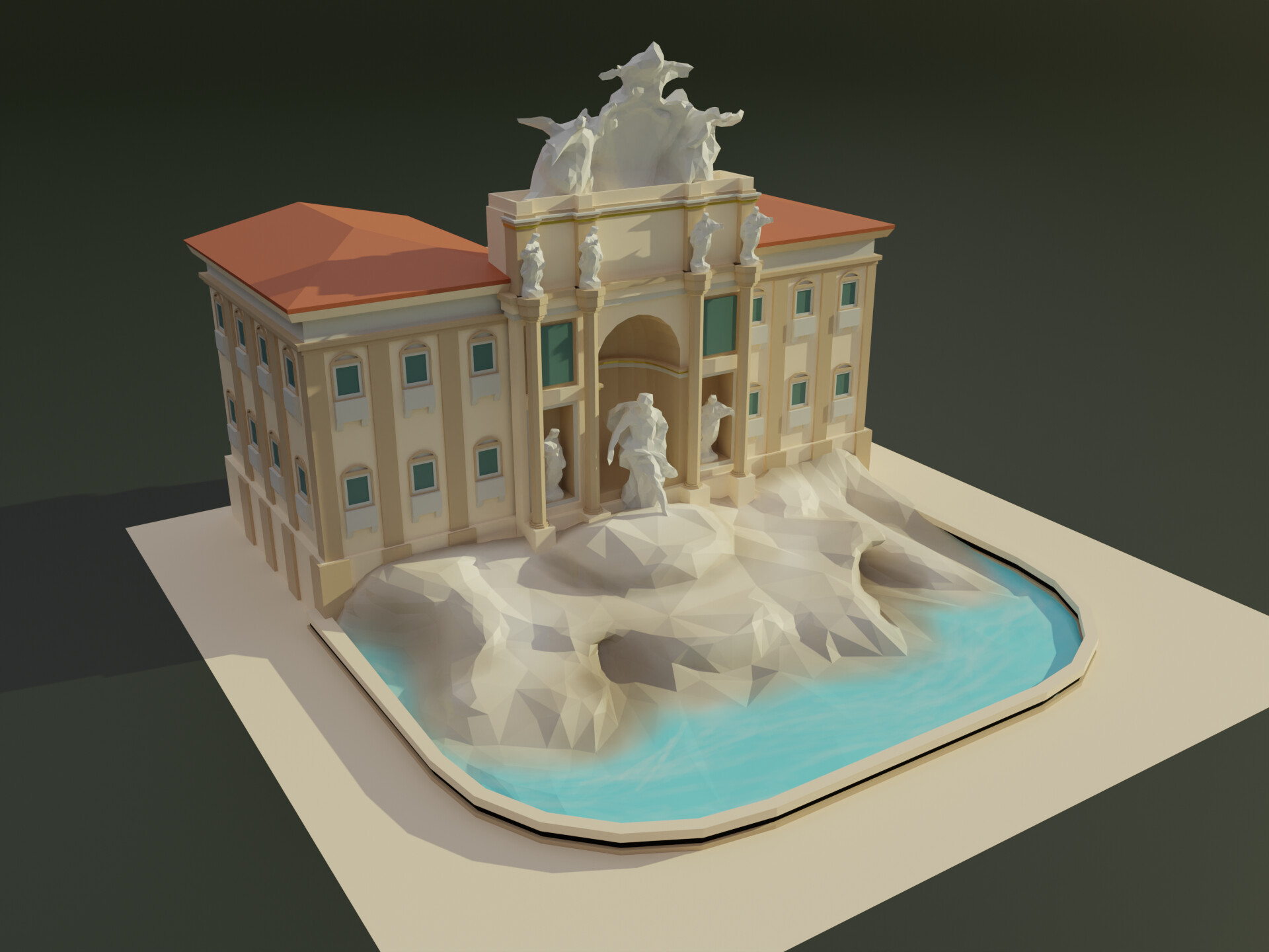 ArtStation - Trevi Fountain - Low Poly