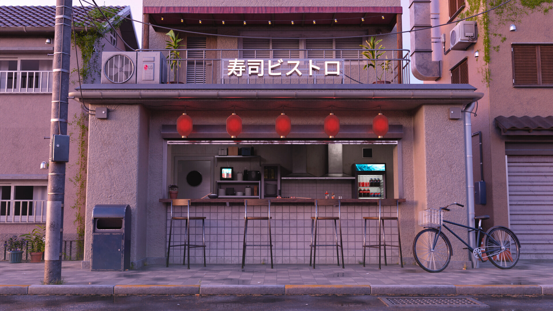 ArtStation - Cozy Japanese cafe in the early morning