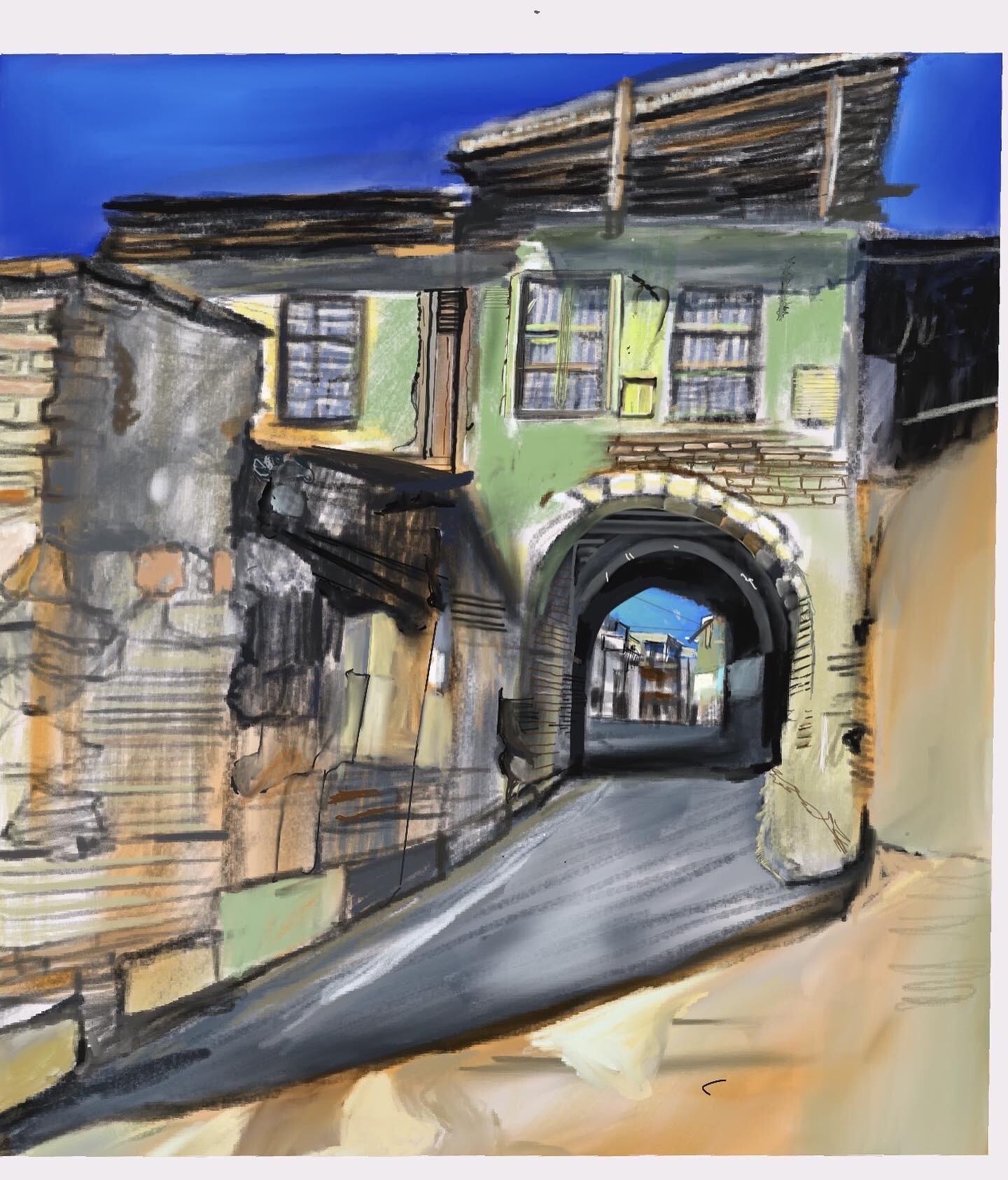 Afrin Malka - Sketch to complete painting