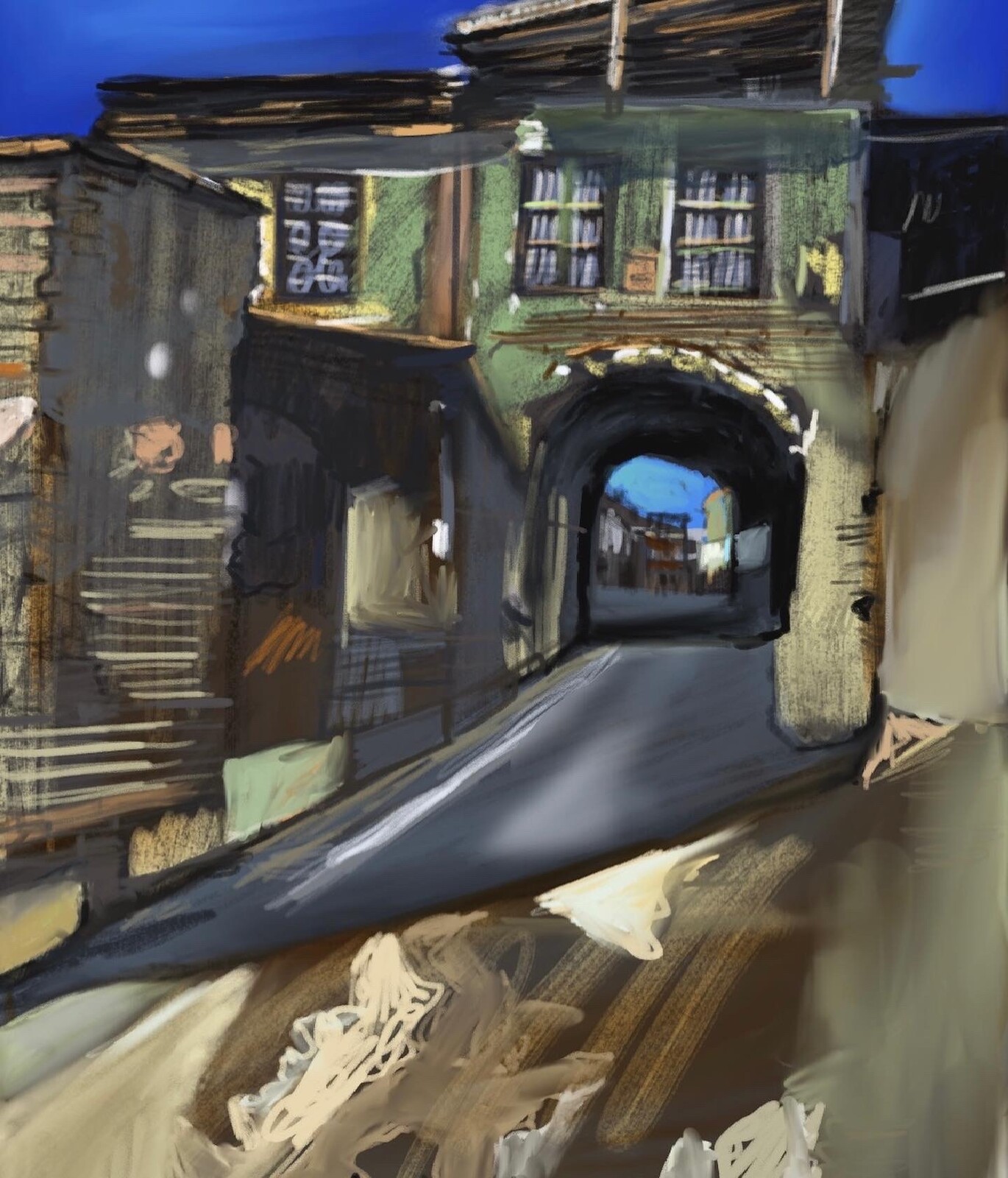 Afrin Malka - Sketch to complete painting