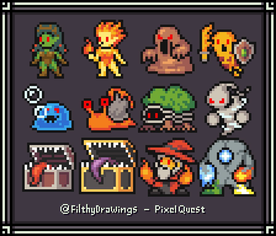 ArtStation - Commission for "Pixel Quest" - Monster Designs