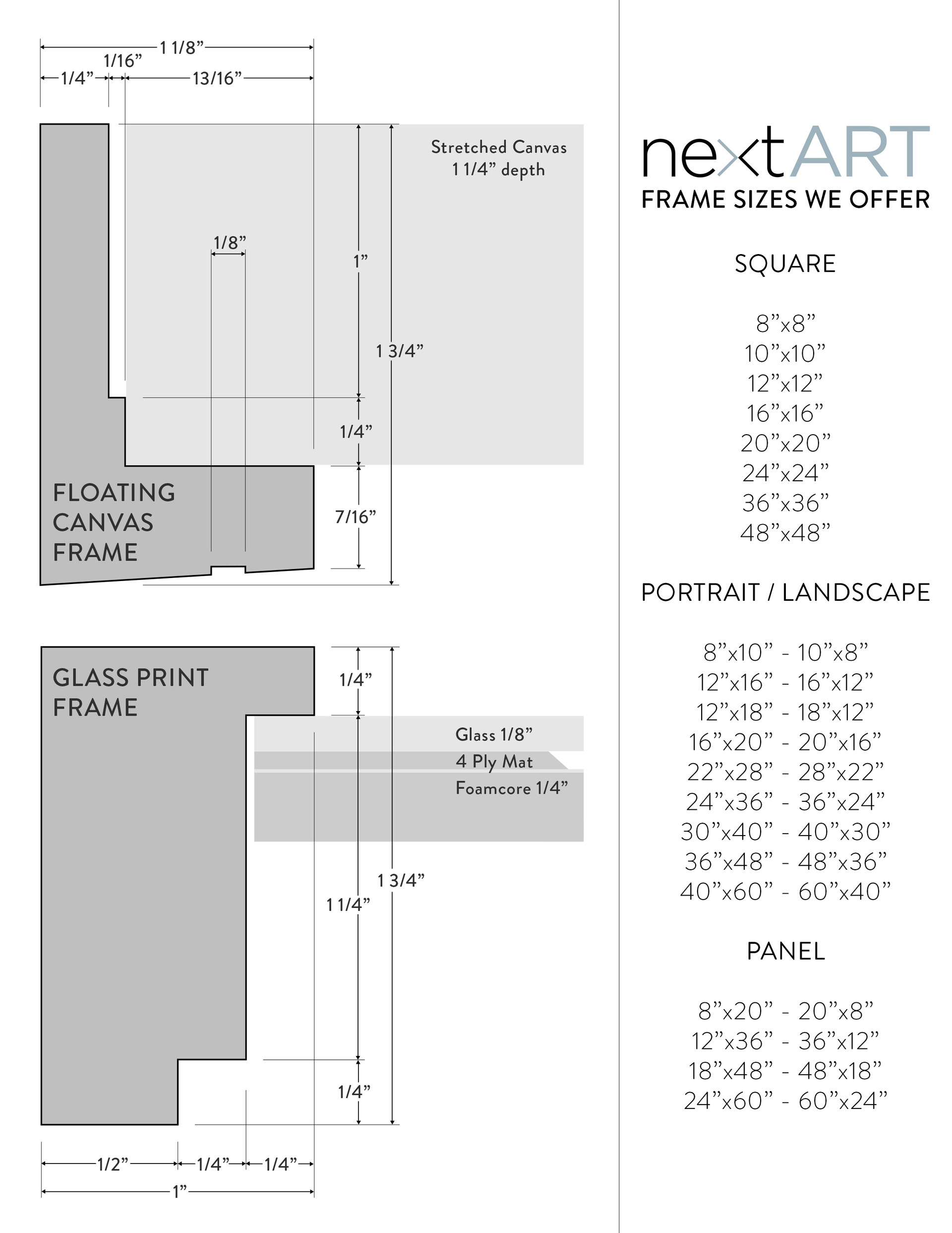 ArtStation - Technical Drawing of a Canvas Floater and Glass Print Frame