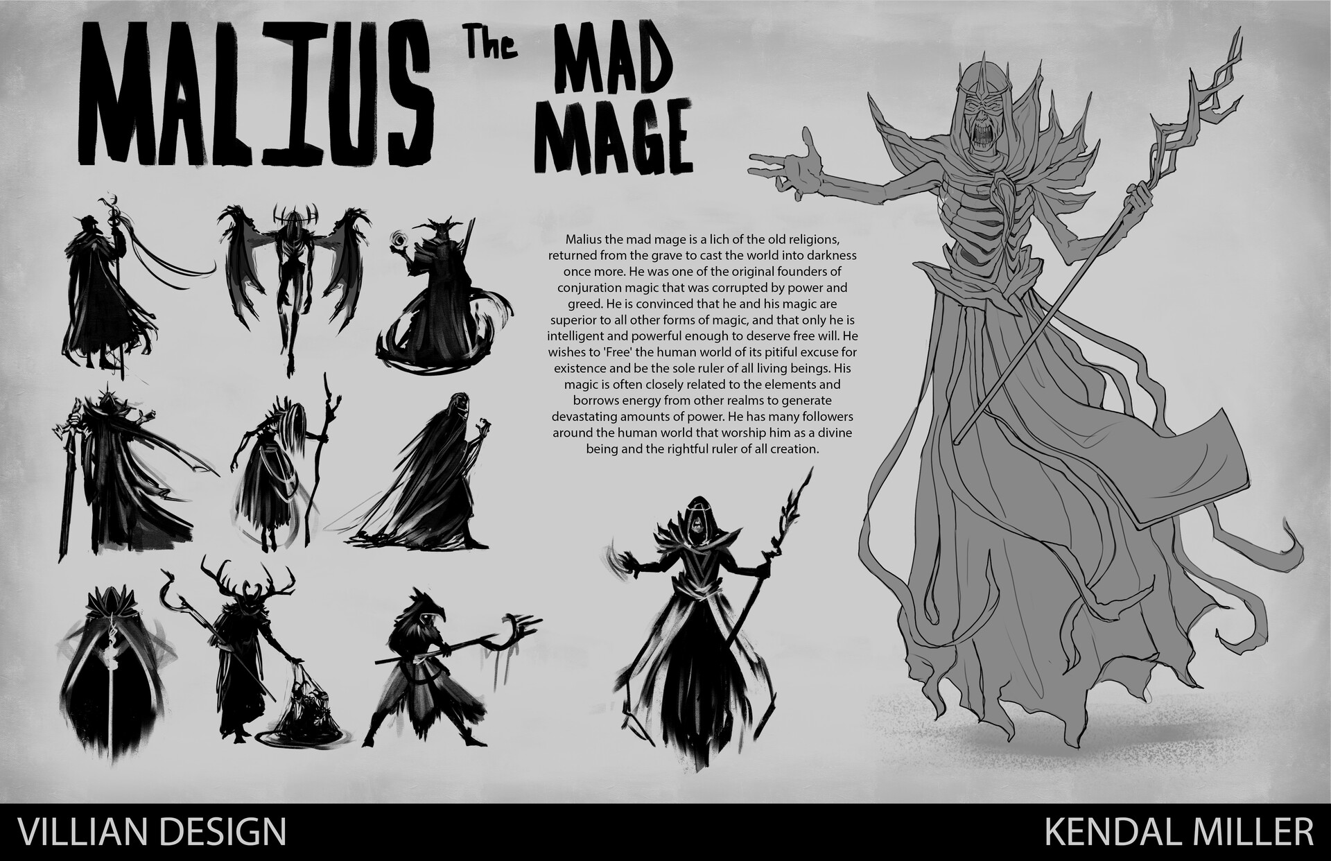 Kendal Miller - Malius the Mad Mage- Villain Design