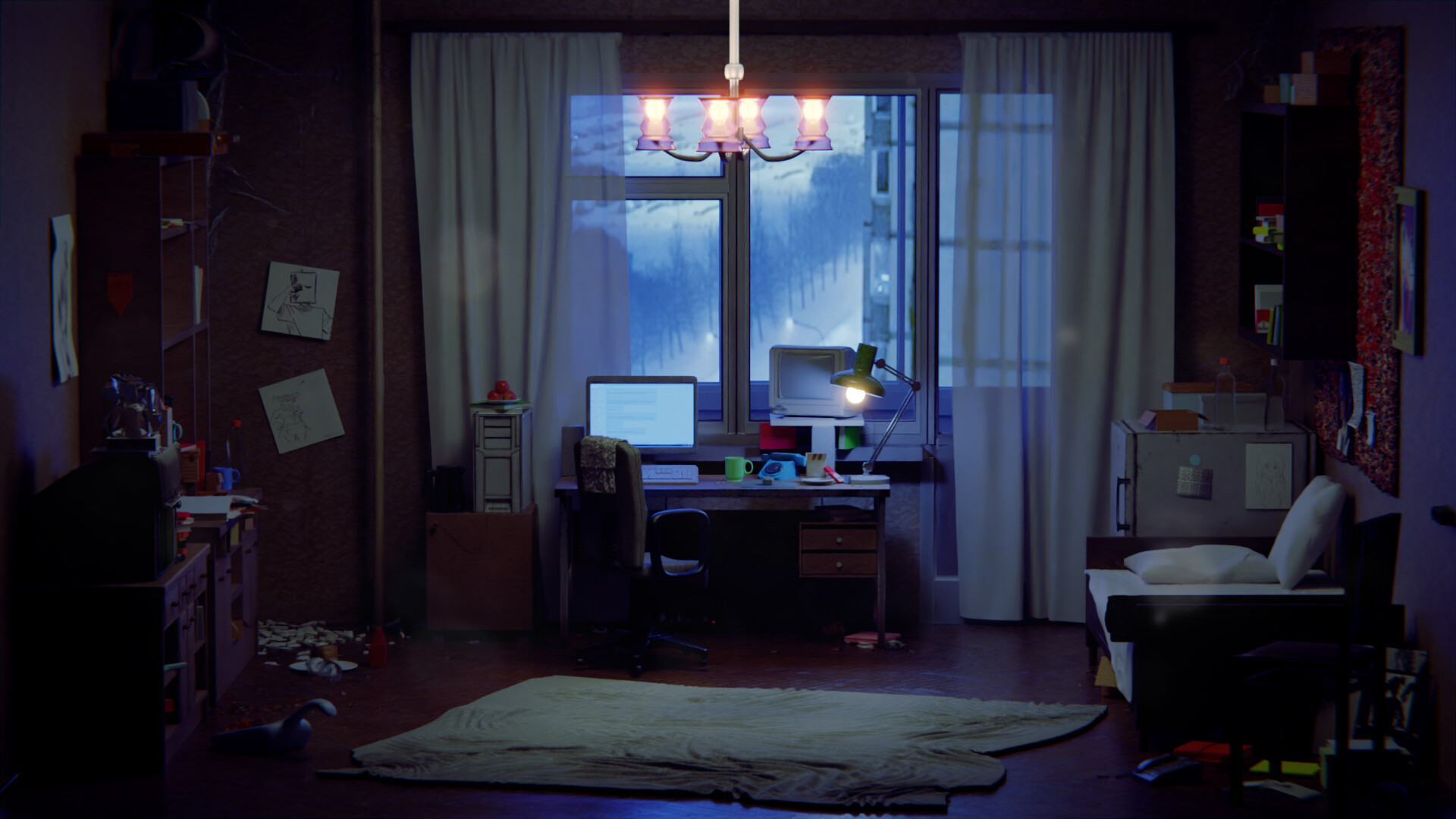 ArtStation - Everlasting Summer - The main character's room