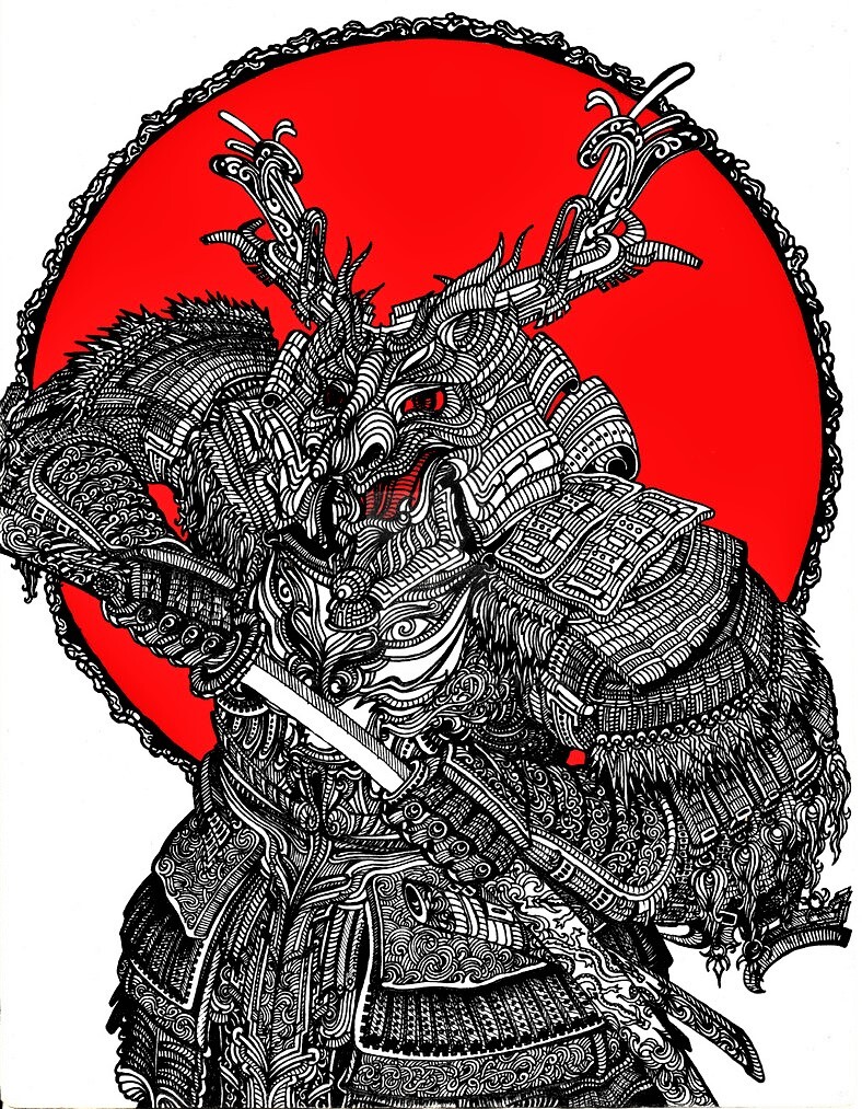 ArtStation - gel pen : samurai