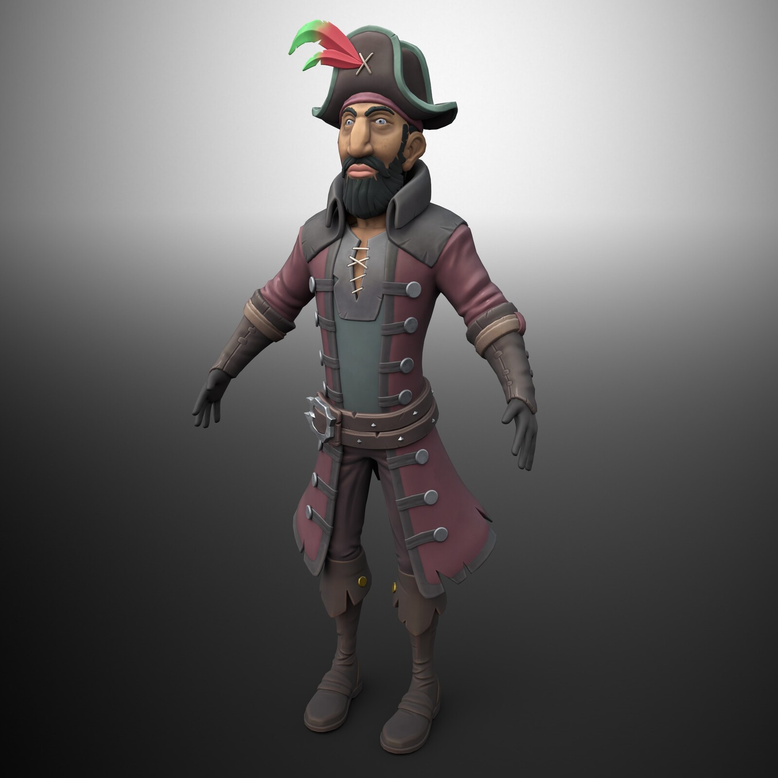 Karol Małz - Captain Black Pullock (Sea of Thieves Fanart)