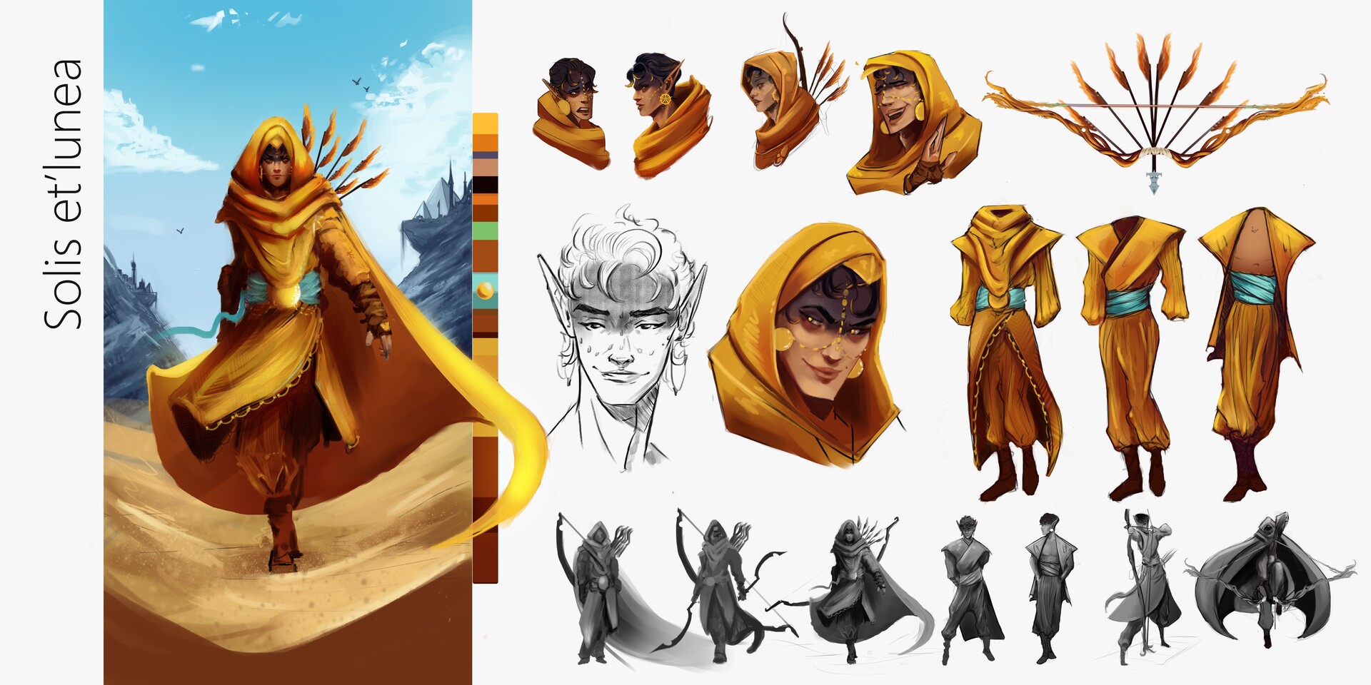 ArtStation - Solis et’lunea character sheet.