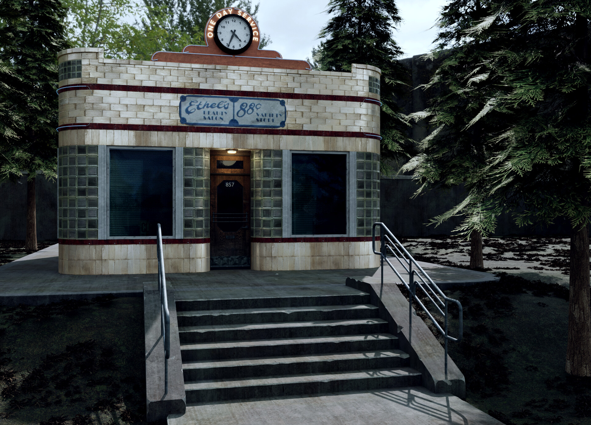 ArtStation - Small Art Deco Building in Lakewood, Colorado 3D Model Render