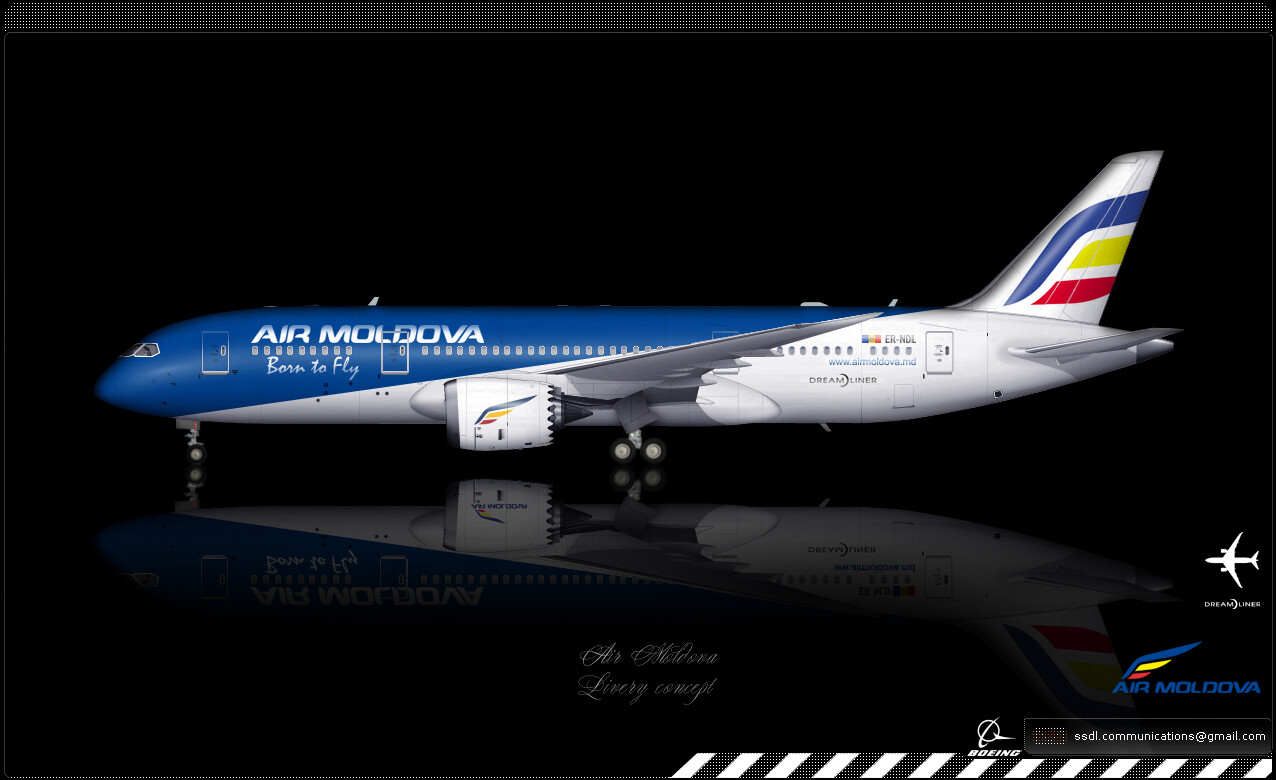 ArtStation - Air Moldova Boeing 787 Dreamliner Livery concept