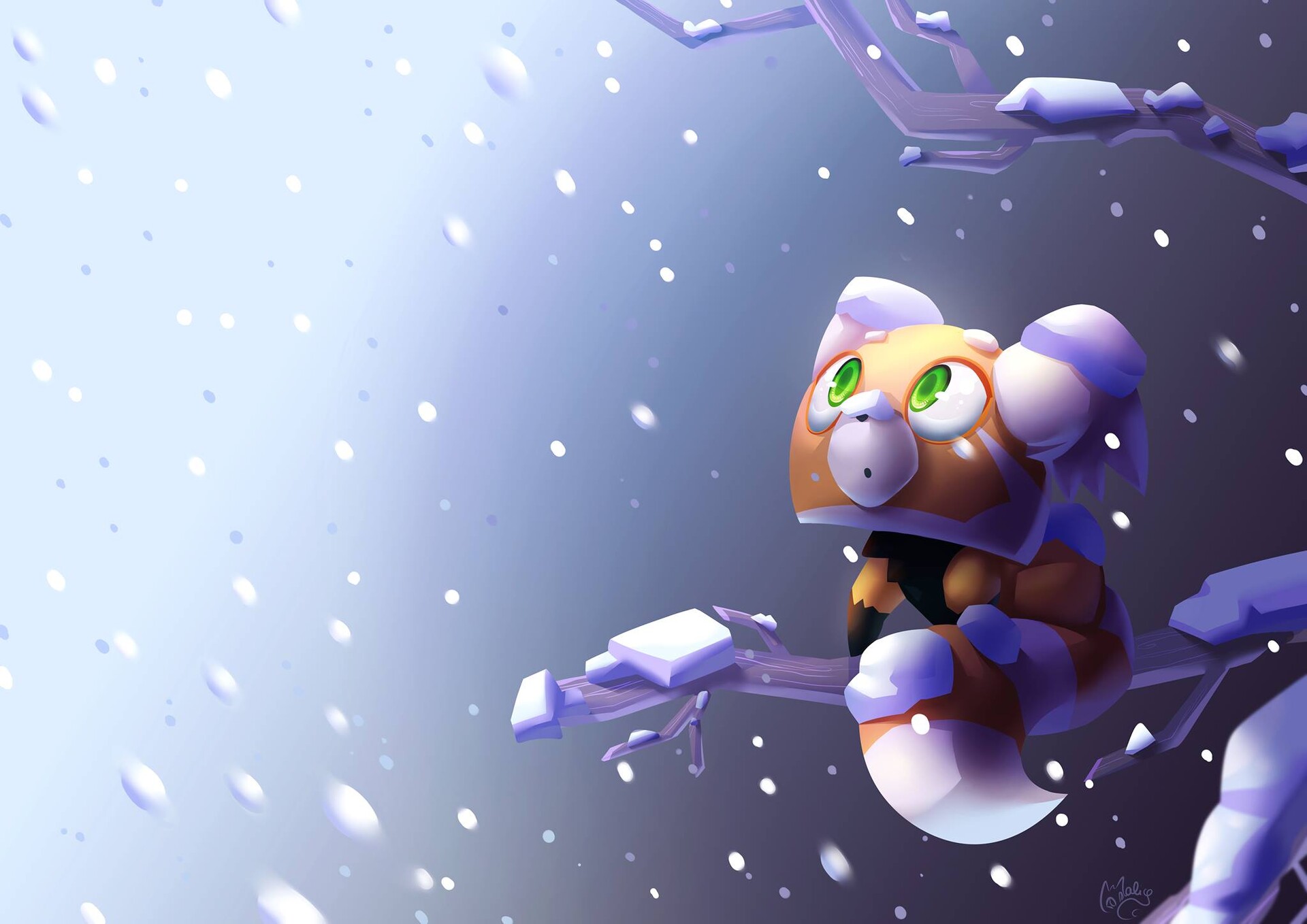 ArtStation - Red Panda in Snow